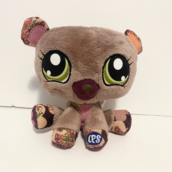 Toys | Hasbro Littlest Pet Shop Bear Plush Stuffed Animal Brown Green ...